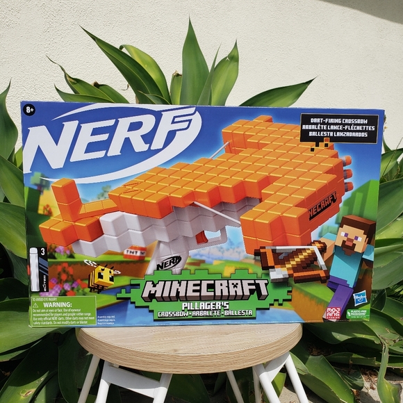 minecraft | Toys | New Nerf Minecraft Pillager Crossbow Blaster Bow Toy ...